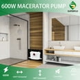 SUPERFLO 600W Macerator Pump With 4 Water Inlets, Macerating Toilet Sewage Sump Pump For ...
