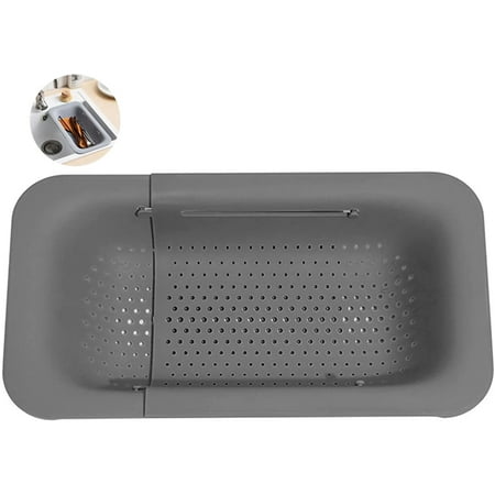 Drain Basket, Retractable Multifunctional Drain Rack Portable Plastic ...