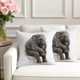 Abstract Art Pillow Covers Set of 2, Funny A Thinking Elephant Sitting ...