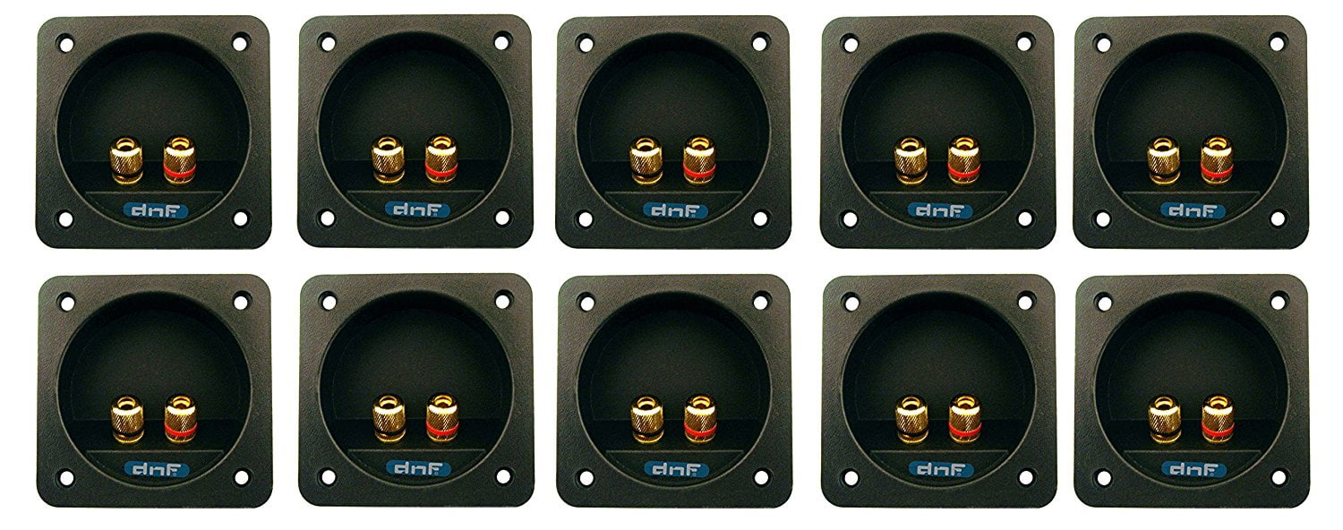 DNF (10 Pack ) Black Square Banana Jack Speaker Box/ Subwoofer Terminal ...