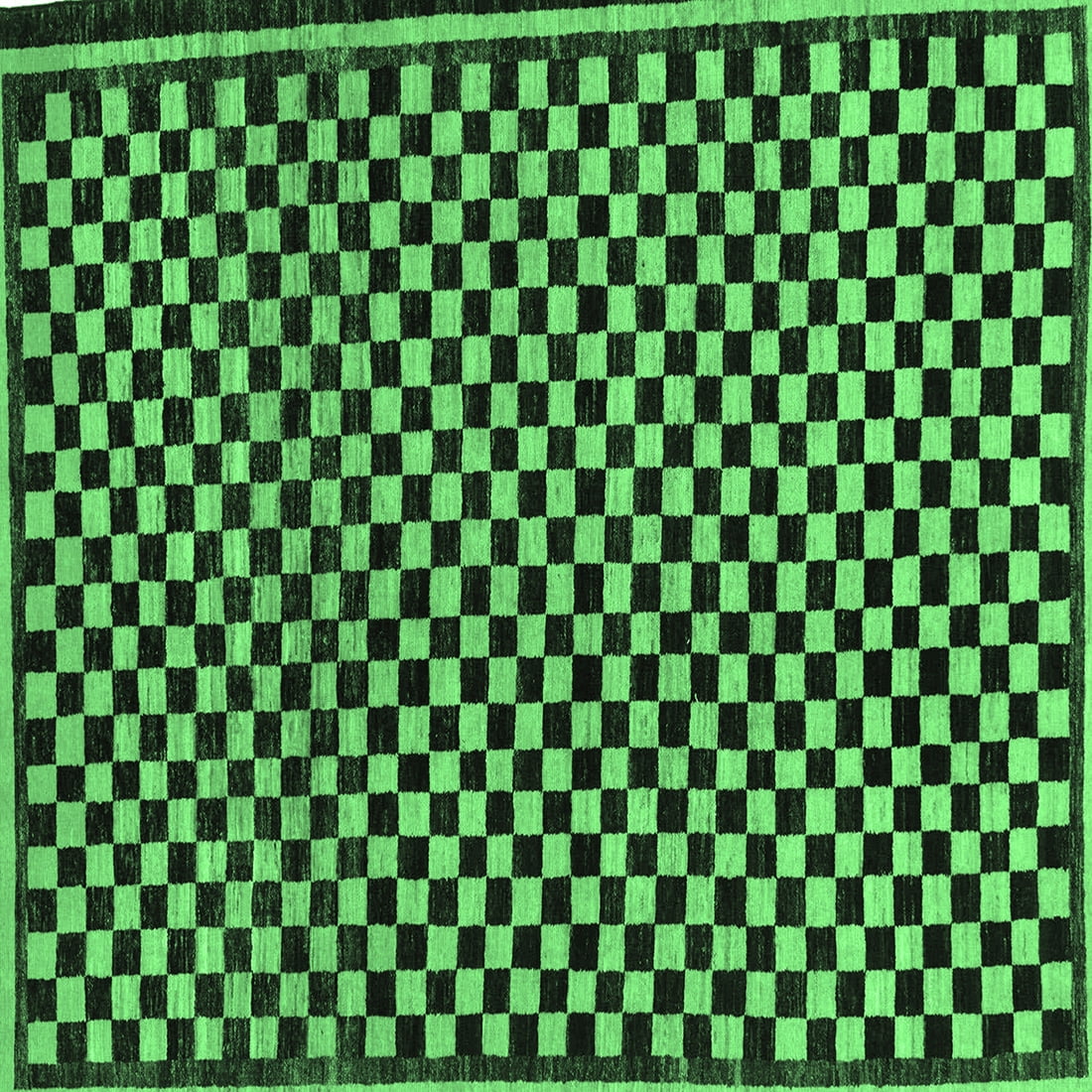 Ahgly Company Indoor Square Checkered Emerald Green Modern Area Rugs, 7 ...