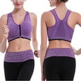 Lelinta Womens Seamless Mesh Removable Cups Sports Bra Front Zipper