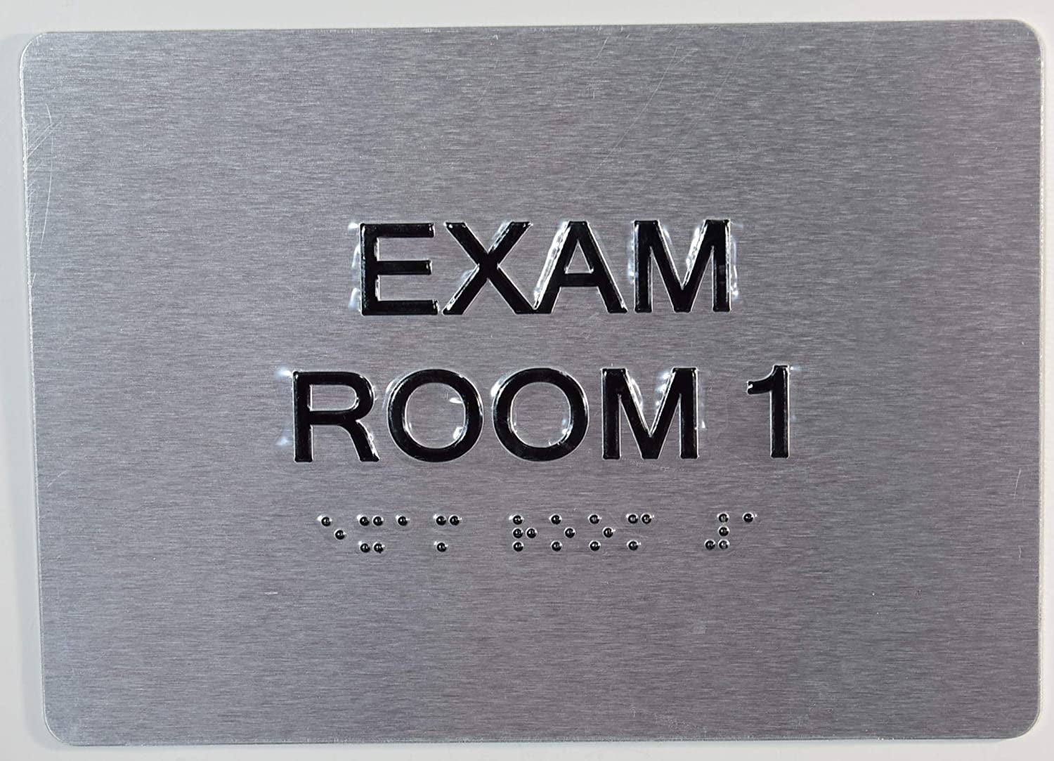 EXAM Room 1 Sign with Tactile Text and Braille Sign -(Aluminium, Brush ...