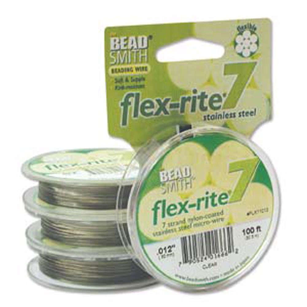 Clear Coated Flex Rite Beading Wire .012" 100' 7 strand 8lb Break ...