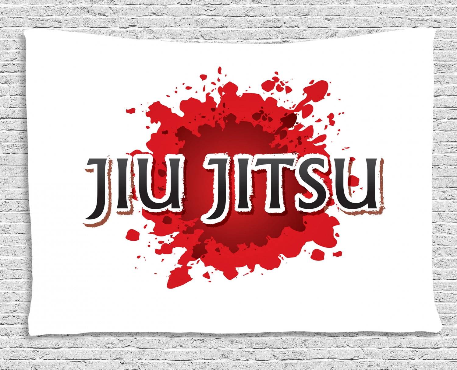 Jiu Jitsu Tapestry, Japanese Martial Arts Typography on Color Splash ...