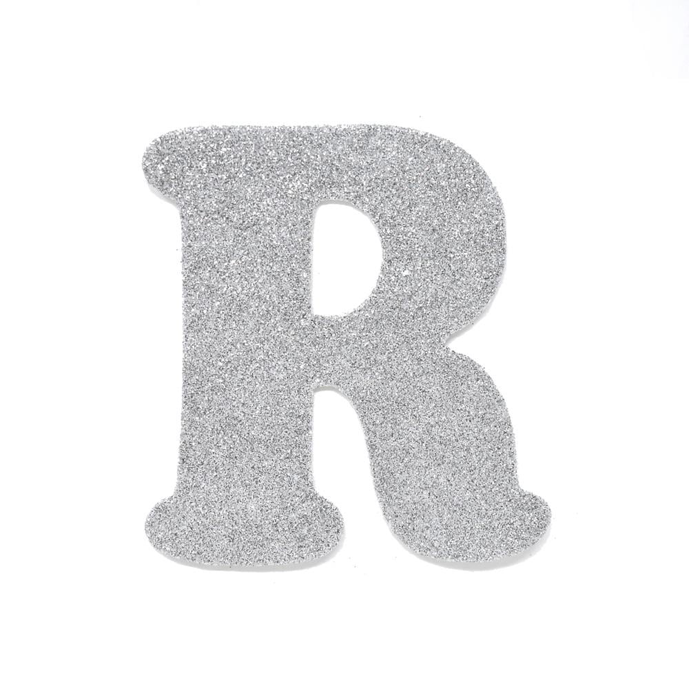EVA Glitter Foam Letter Cut Out "R", Silver, 4-1/2-Inch, 12-Count ...