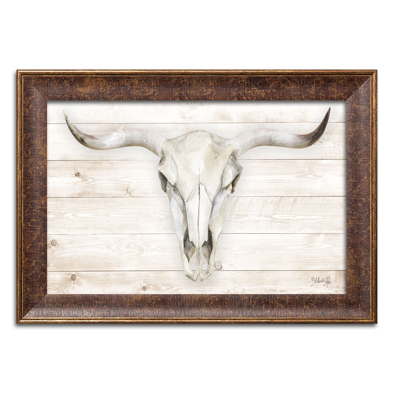 Gango Home Decor Country-Rustic Cow Skull by Marla Rae (Ready to Hang ...