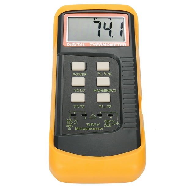 Digital Thermometer,℃/℉/K Dual Channel Thermocouple Thermometer Dual ...