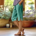 Lumtrix Womens Pedal Pushers 2026 Summer Casual Pull On Linen Bermuda ...