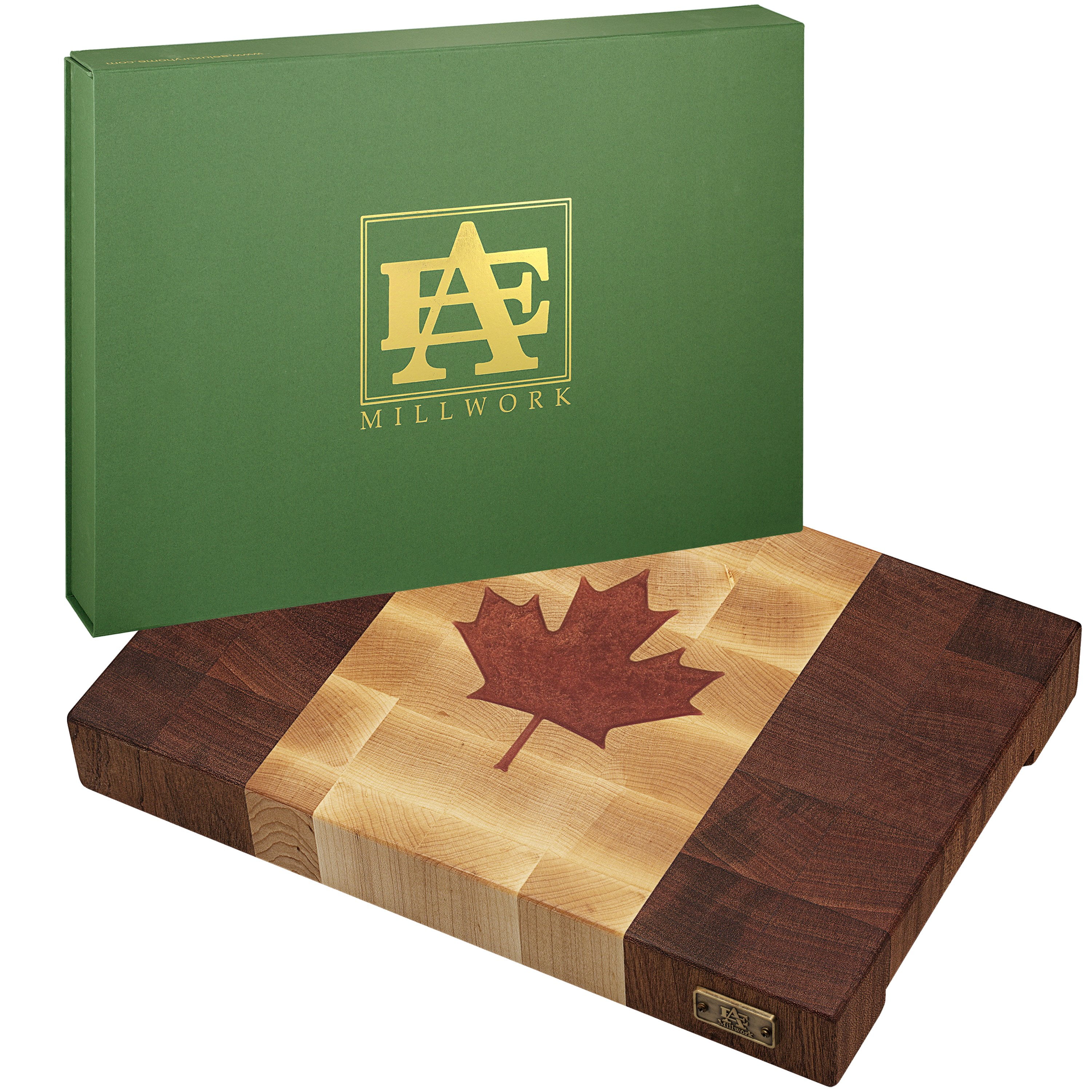 Leaf Cutting Board Canada Flag Mahogany, Maple, Epoxy Wood End Grain ...