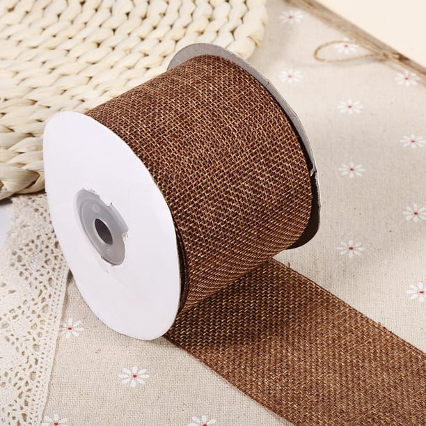 10M Faux Burlap Hessian Jute Bow Tape Arts Craft Wrap Rustic Ribbon DIY ...