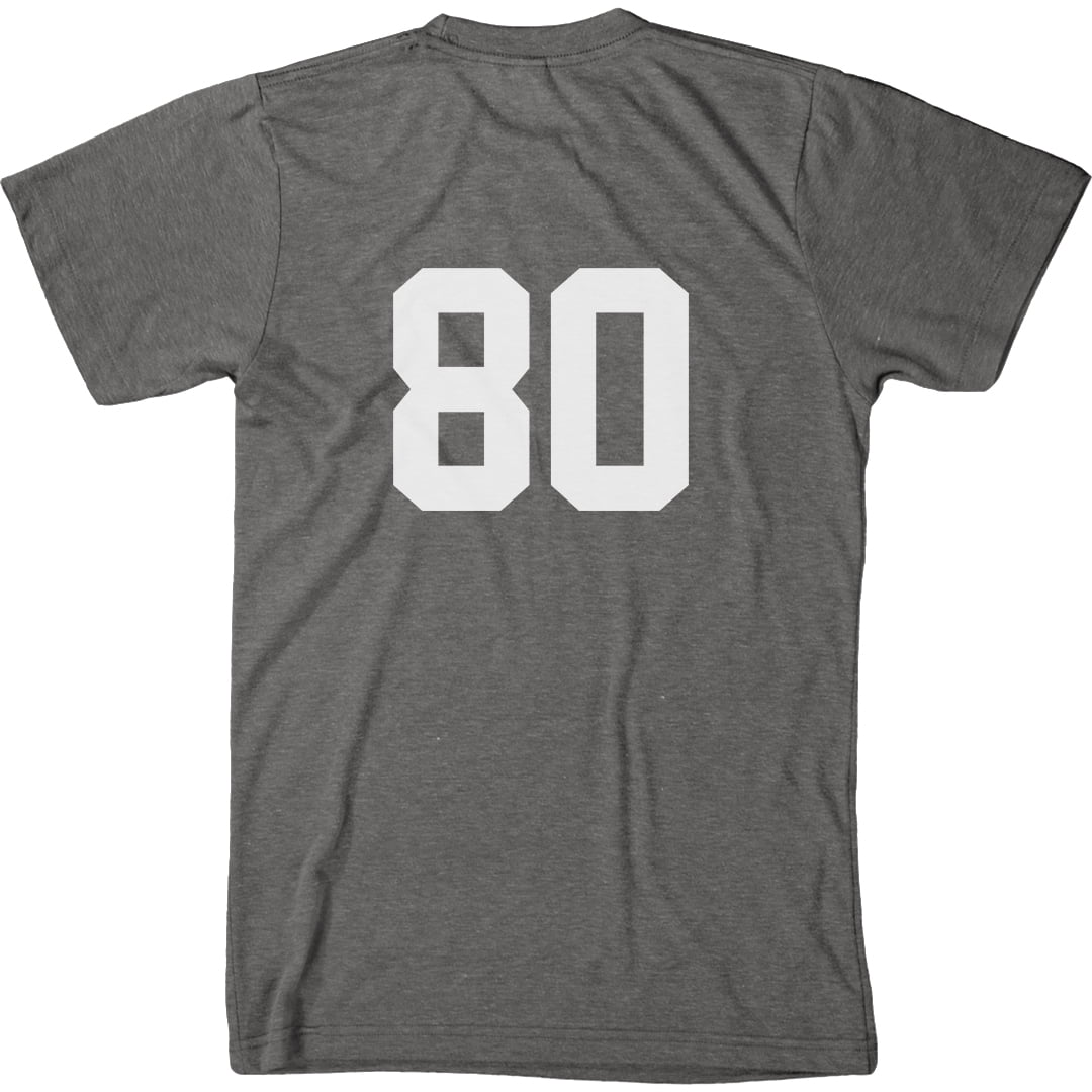Standard White Jersey Number 80 Men's Modern Fit T-Shirt - Walmart.com