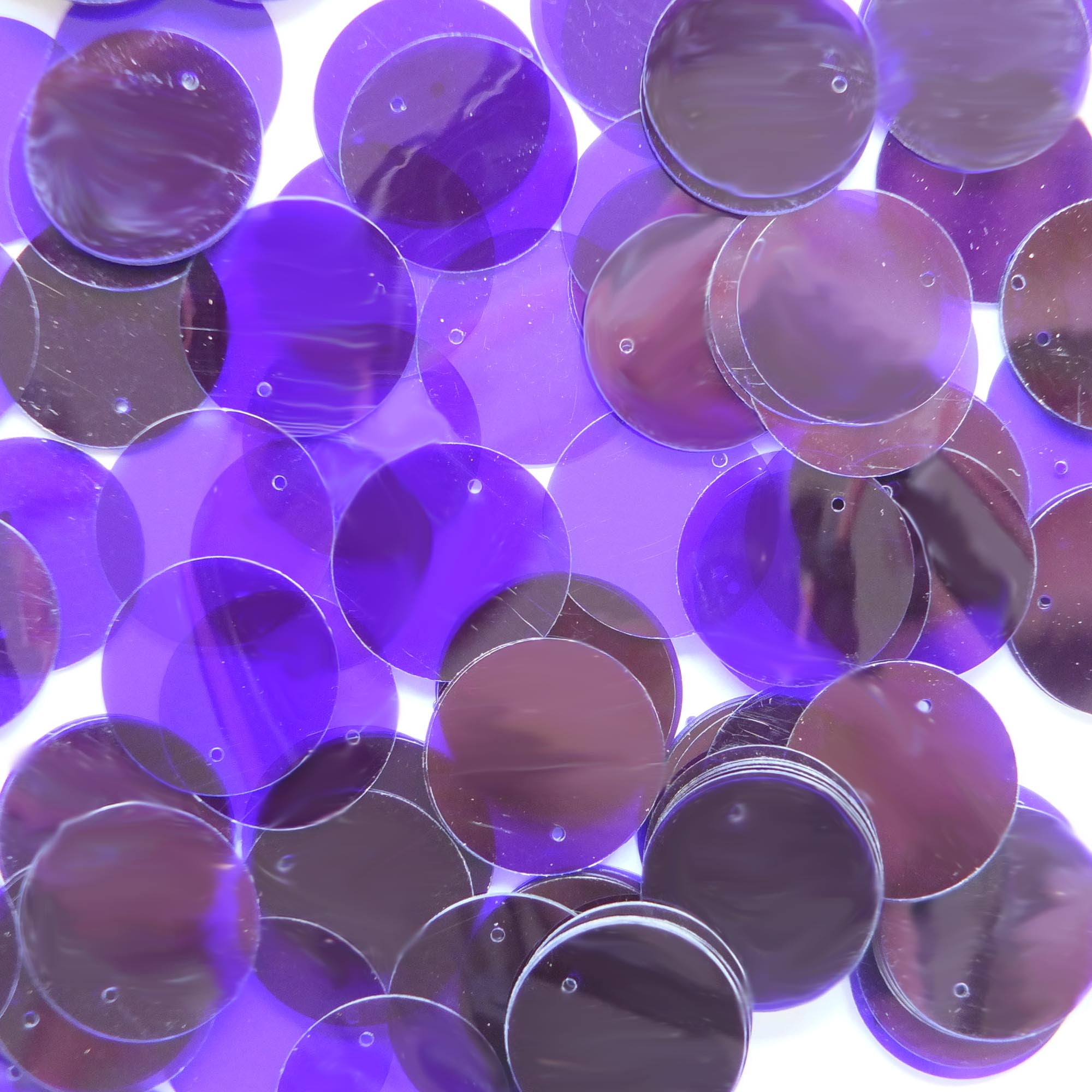 Purple Plum Sequins 20mm Top Hole Transparent See-Thru Made in USA ...