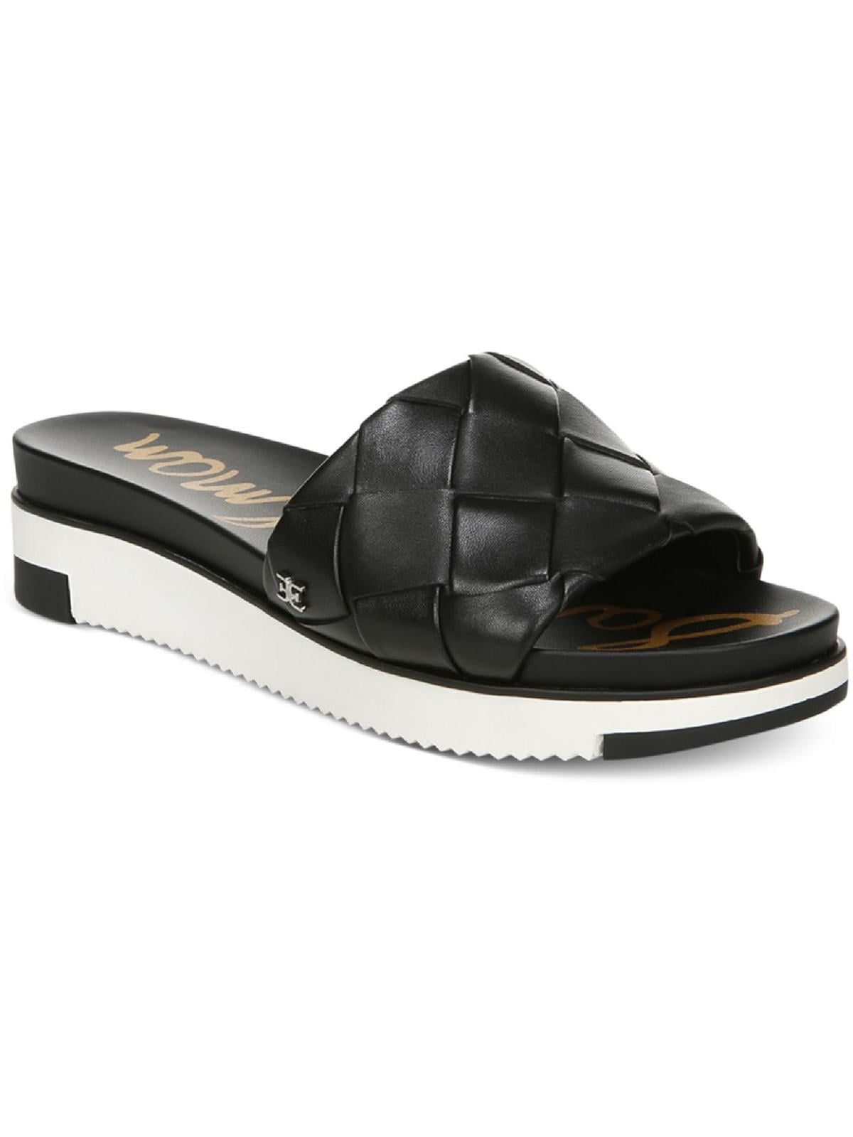 Sam Edelman Womens ADALEY Leather Flat Pool Slides - Walmart.com