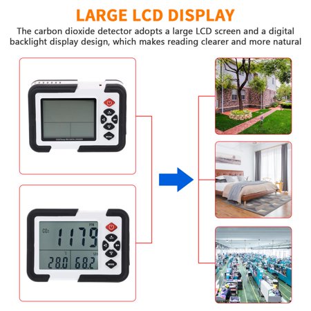 LCD Display Carbon Dioxide Gas Detector Digital Carbon Dioxide Motor ...