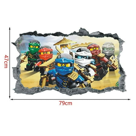 FanShow Ninjago Wall Sticker Kids Room Graffiti Decoration 3d Broken ...