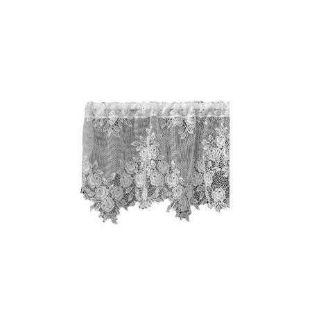 Heritage Lace Tea Rose 60-Inch Wide by 17-Inch Drop Valance, White ...