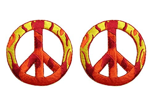 Altotux 2 PCS Camouflage Flame Peace Sign Self Adhesive Iron On ...