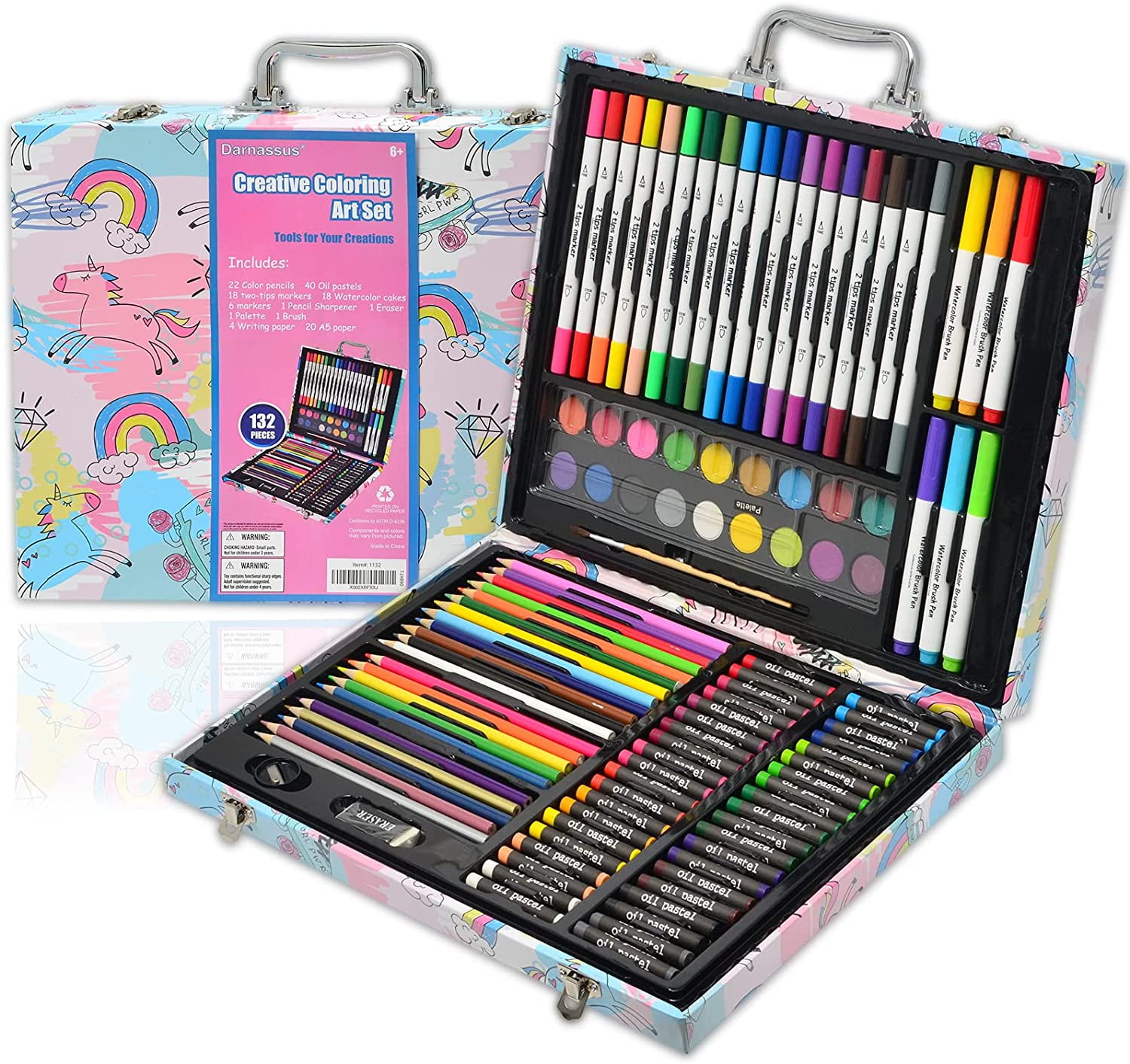 132-Piece Art Set, Inspiration Art Case Coloring Set, Deluxe ...