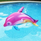 TreasureGurus Splash Floatie: Inflatable Rainbow Dolphin Swimming Pool ...