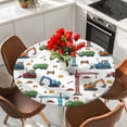 Cartoon Construction Vehicle Round Tablecloth 36-44 Inch Round Fitted ...