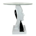 Design Toscano Lovers in Black and White Sculptural Glass-Topped Table ...