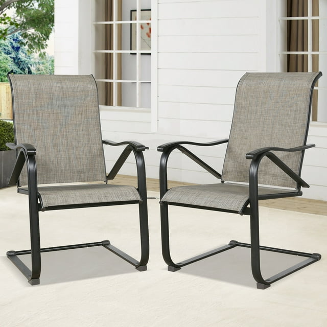 Ulax Furniture C-Patio Spring Motion Dining Chairs Armchair Outdoor ...
