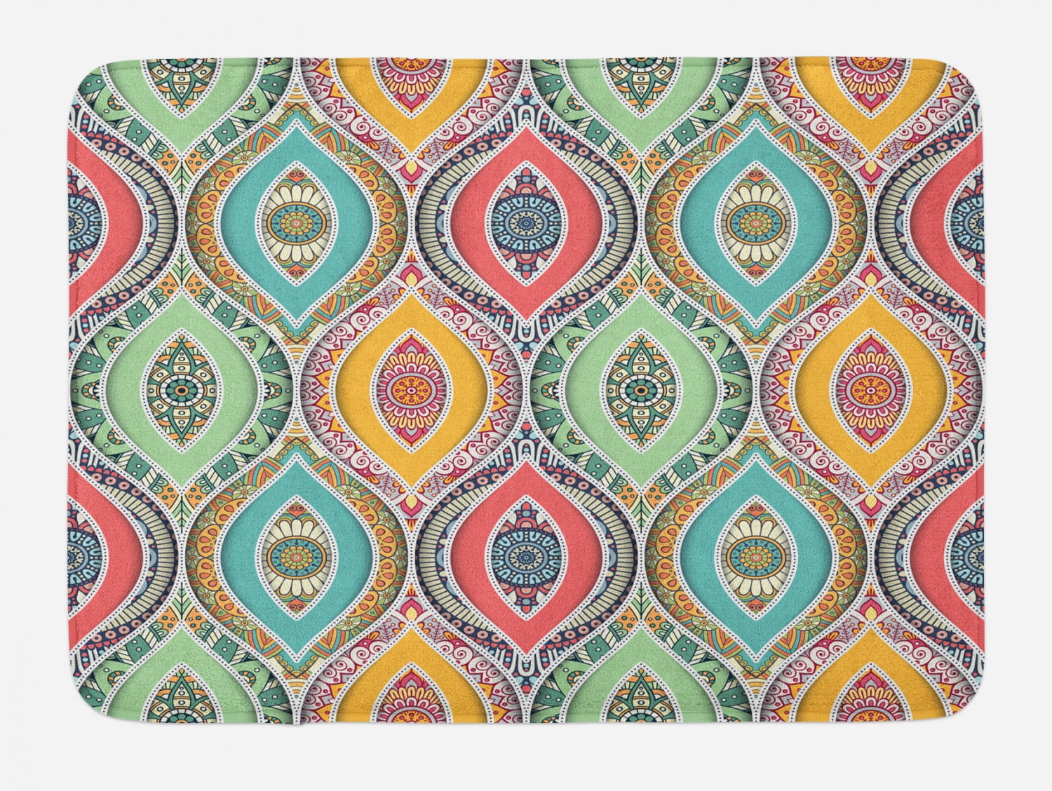 Traditional Bath Mat, Ethnic Ornamental Arabian Middle Eastern Ottoman ...