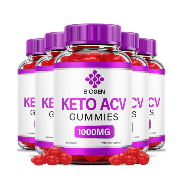 (5 Pack) Biogen Keto ACV Gummies Apple Cider Vinegar for Weight Loss ...