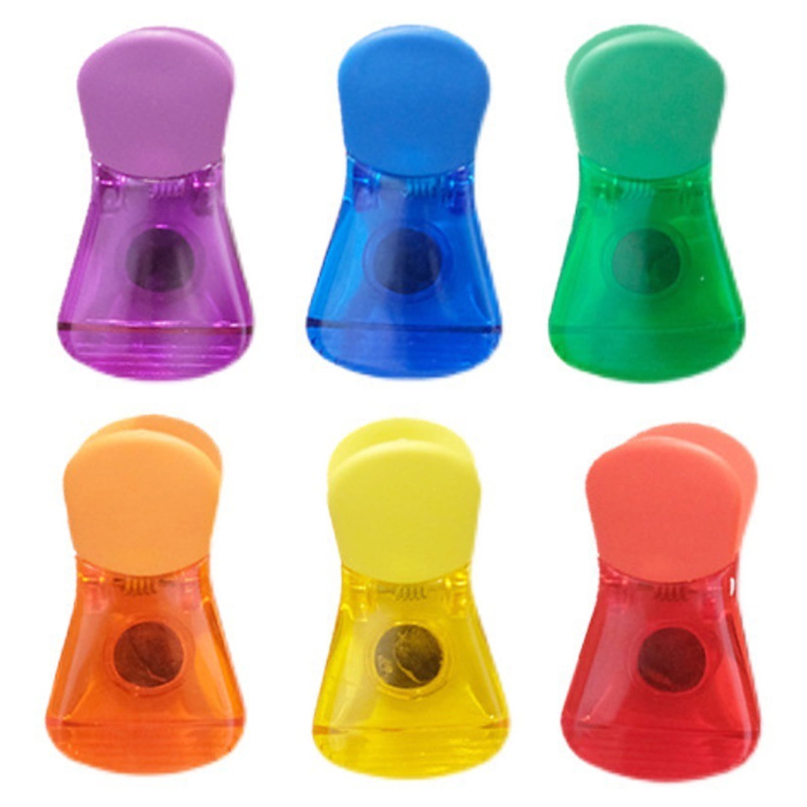 Magnetic Clips, 6PCS Magnetic Metal Clips, Refrigerator Whiteboard Wall ...