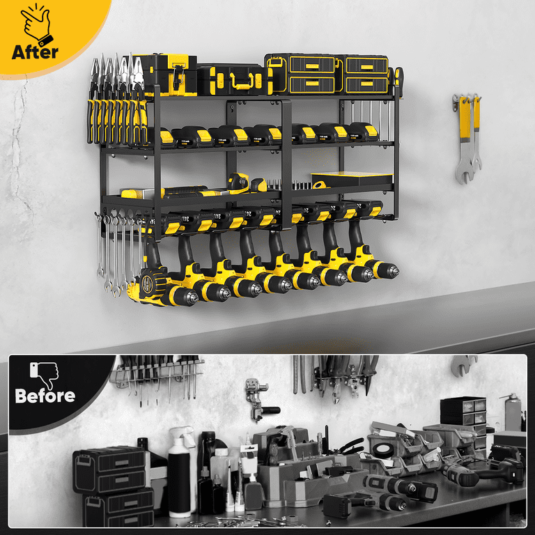 Tool Grid Power Tool Organizer Wall Mount - Heavy Duty Metal Storage ...