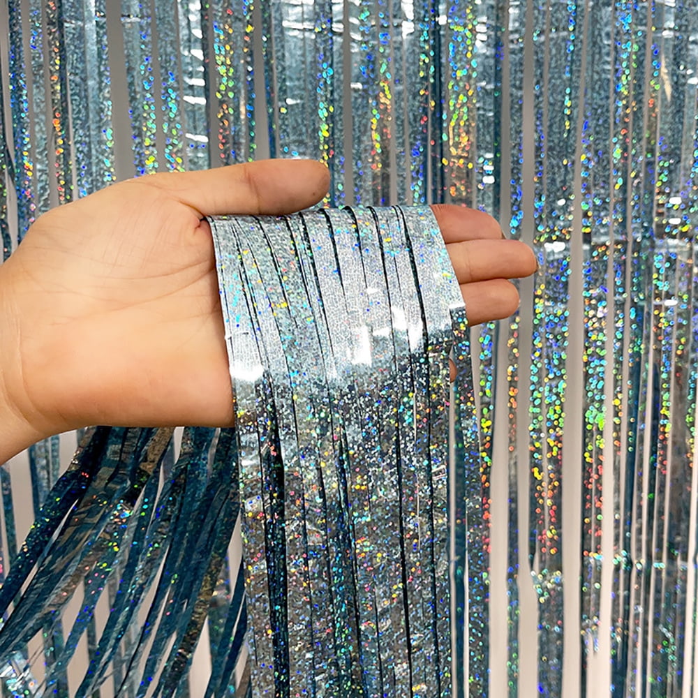 2 Pack Metallic Tinsel Foil Fringe Door Curtains, for Birthday Party ...