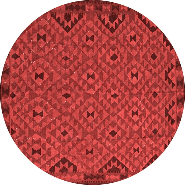 Ahgly Company Indoor Round Southwestern Red Country Area Rugs, 8' Round ...