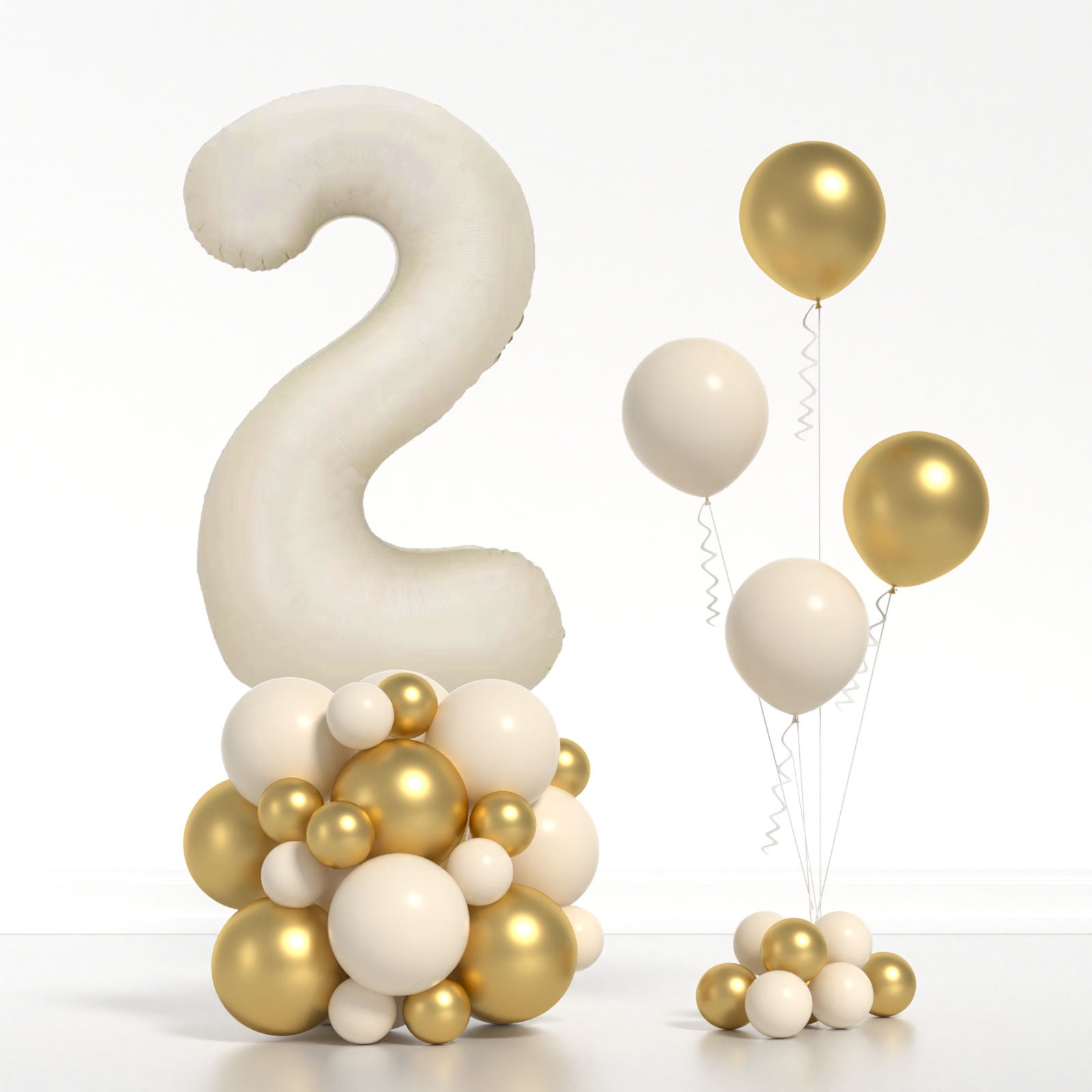 Honinda 40 Inch Large Size Number 2 Balloons Set with White Sand ...