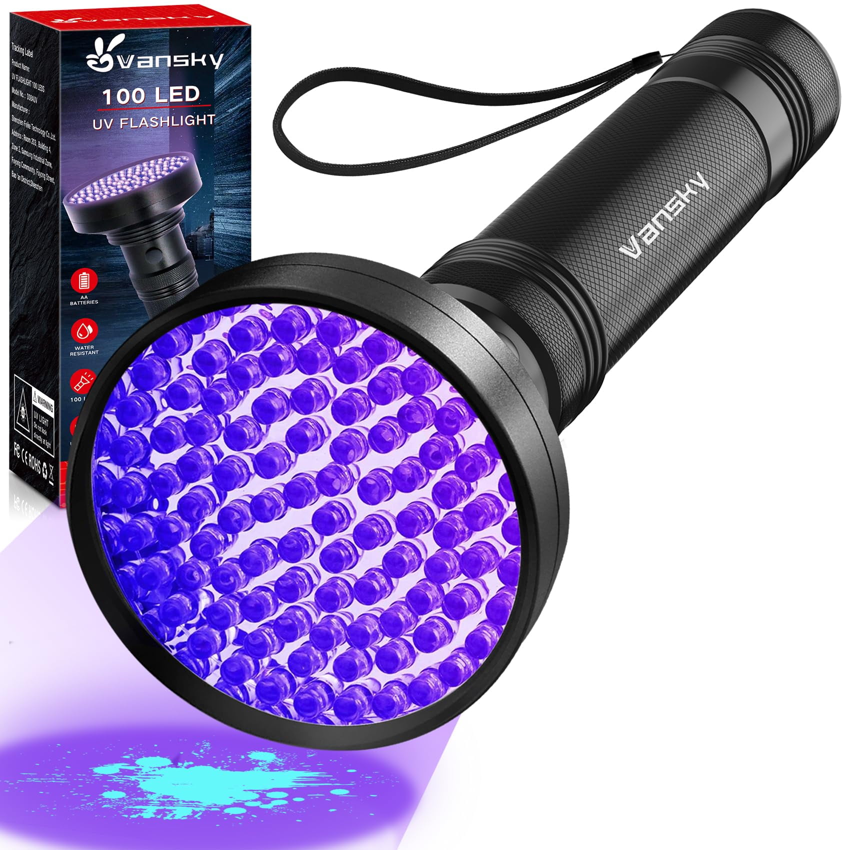 Linterna Vansky Black Light UV 100 LED, detector de 395 nm | Bodega ...