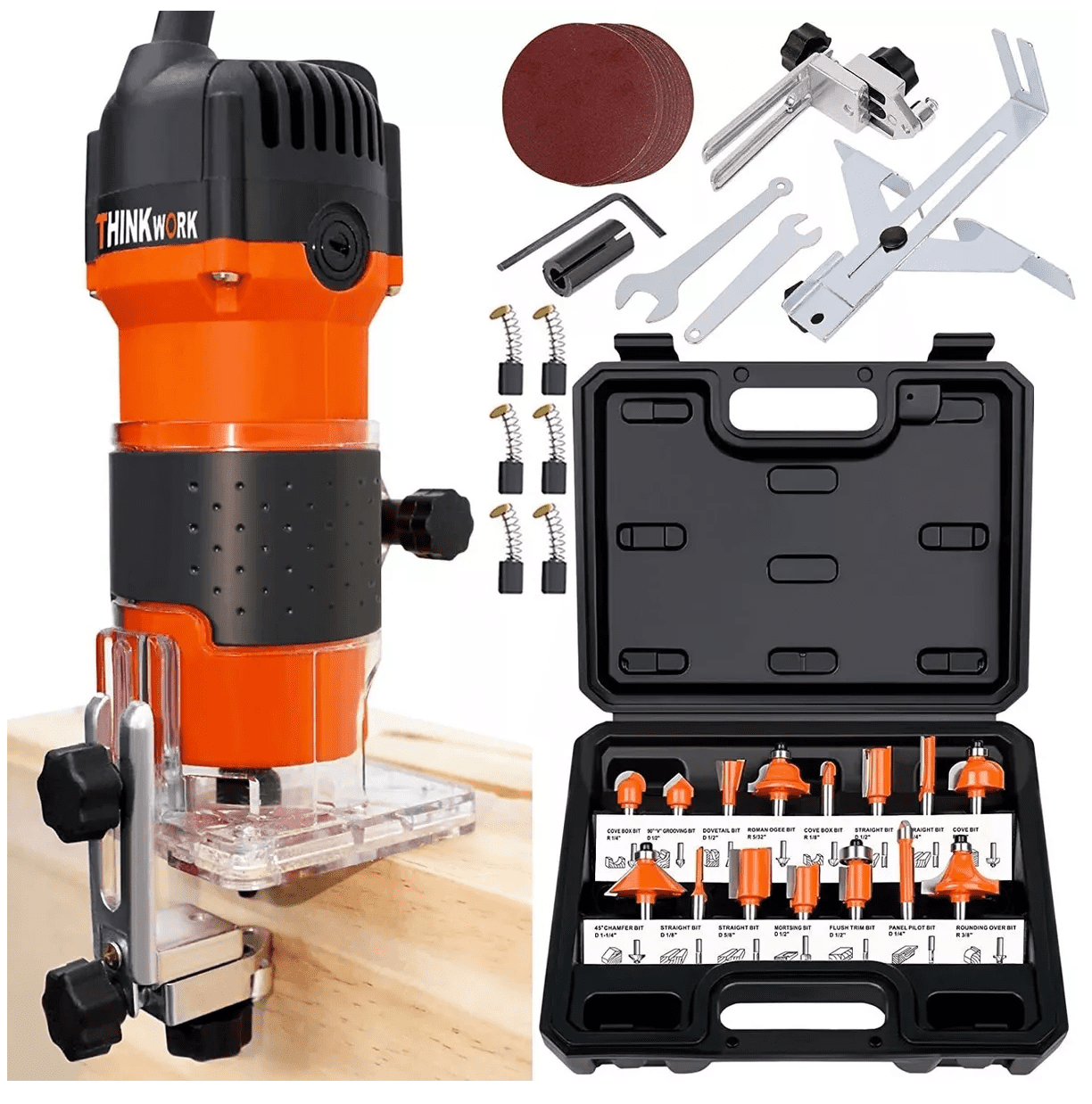 Router de madera Recortadora Rebajadora BLOOSOM 800w 15 brocas de ...