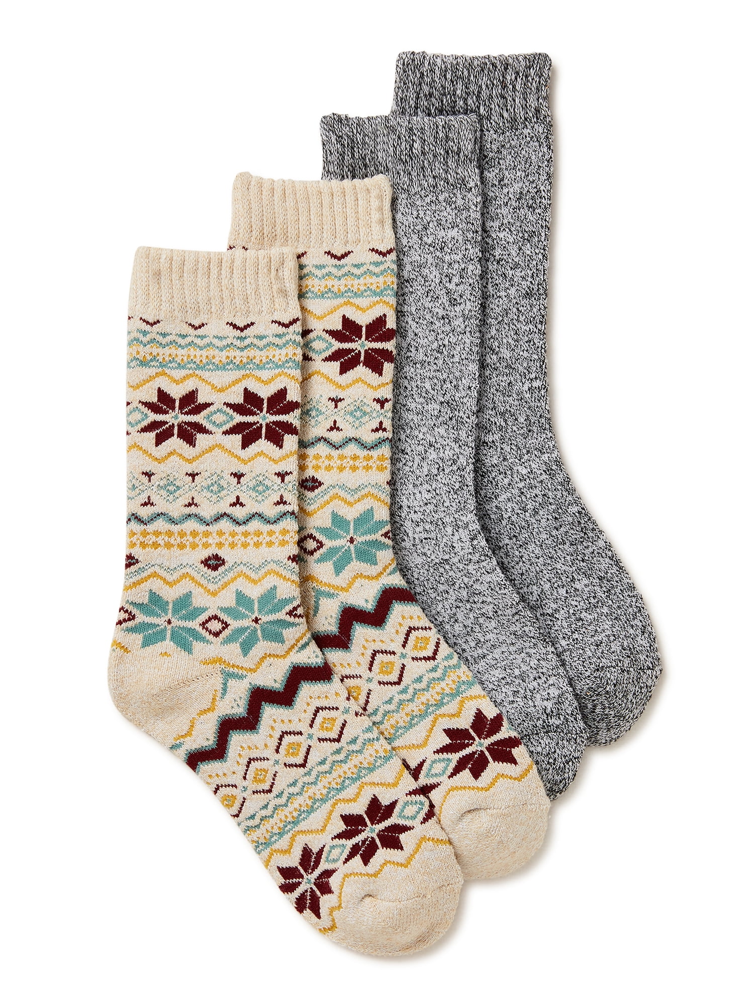 Pawz by Bearpaw Women's Terry Lined Recycled Cotton Boot Socks, 2-Pack ...