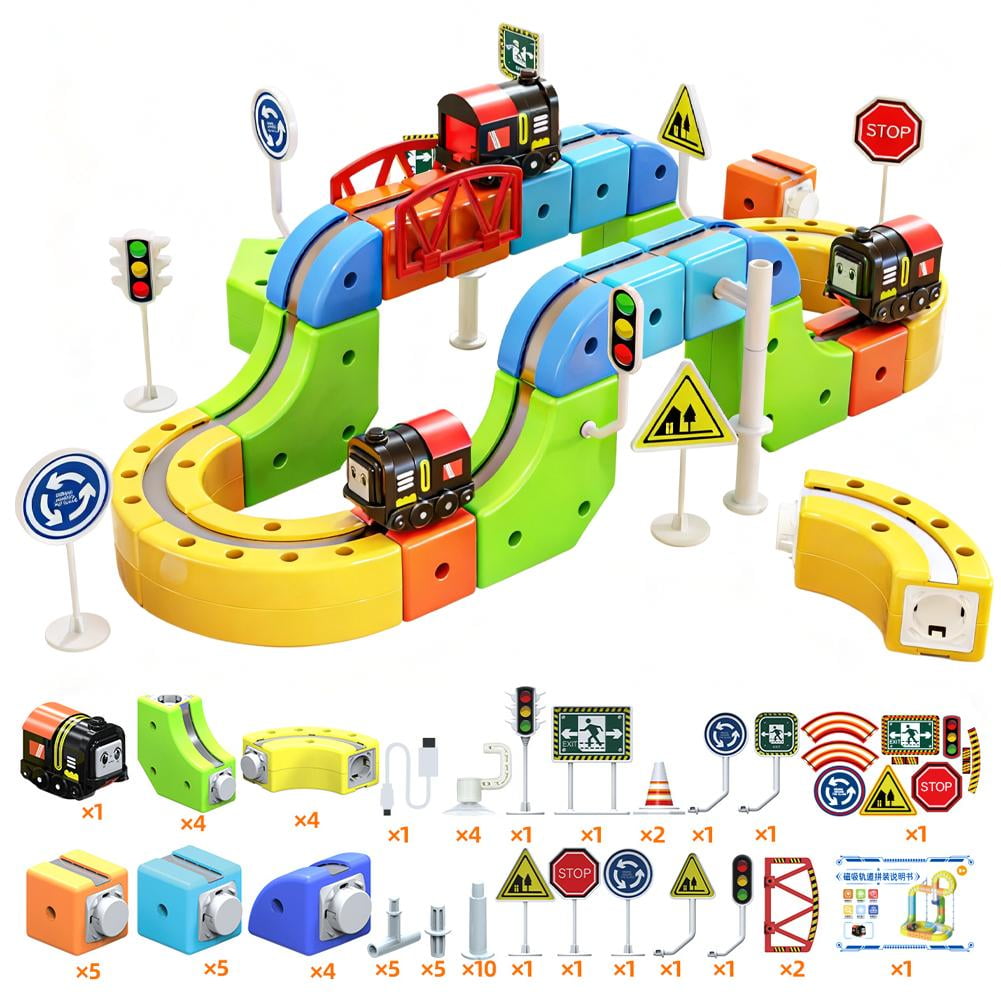 Click here for Unbranded 51/81/123pcs Magical Track Train Usb Rec... prices