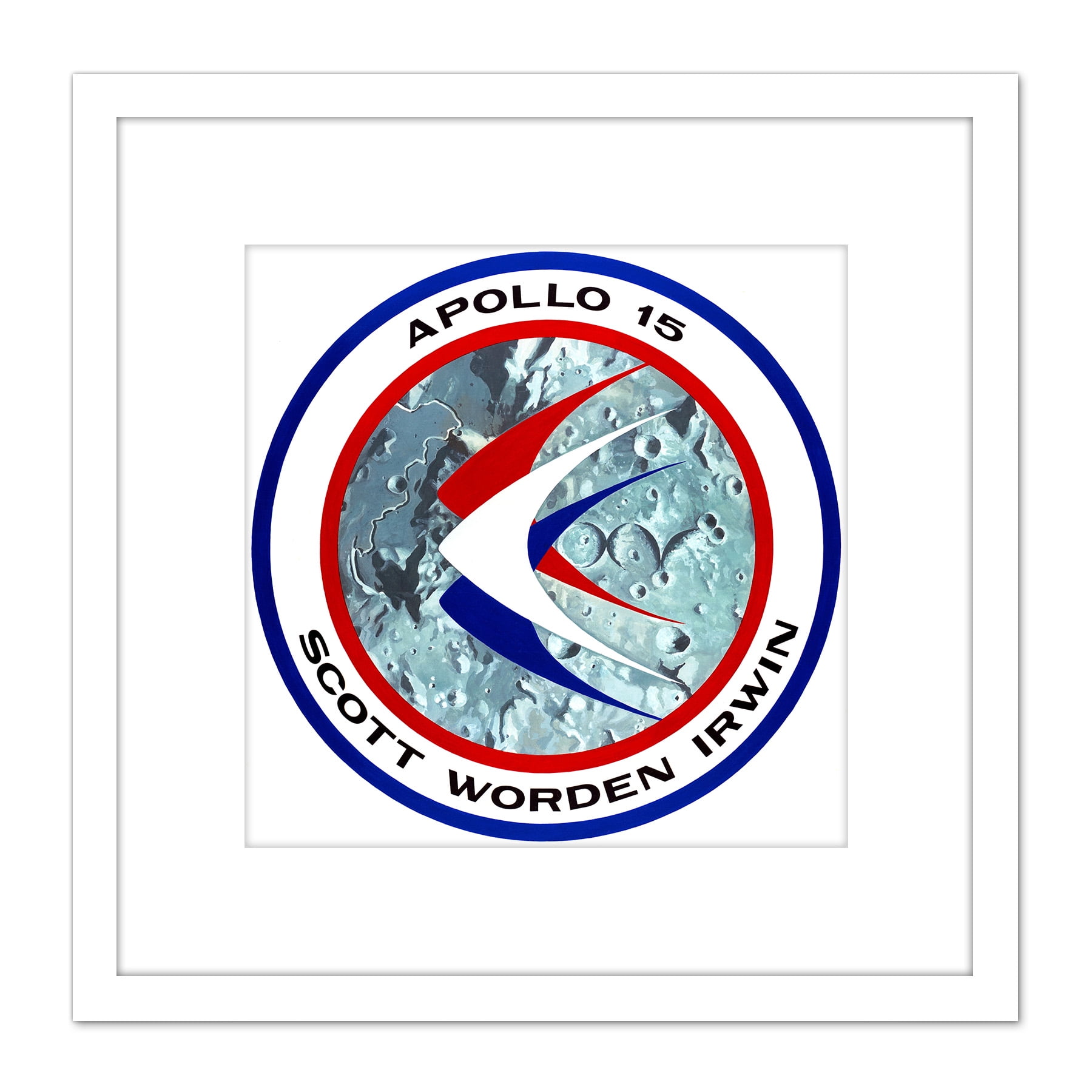 Space NASA Apollo 15 Mission Emblem Badge Patch 8X8 Inch Square Wooden ...