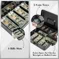 WeluvFit Cash Box Metal Money Box with Combination Lock and Money Tray ...