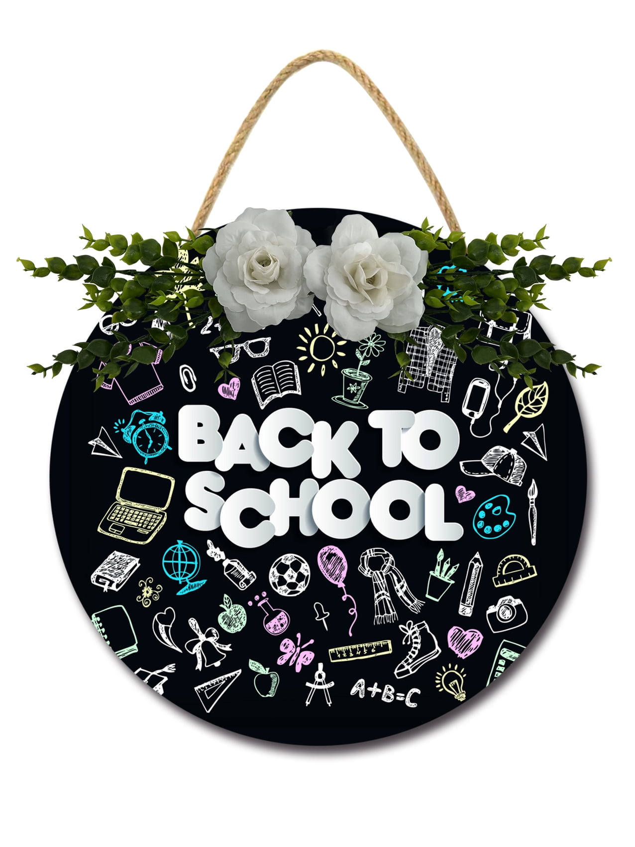 Eveokoki Welcome Back To School Door Sign Classroom Door Hanger Back to ...