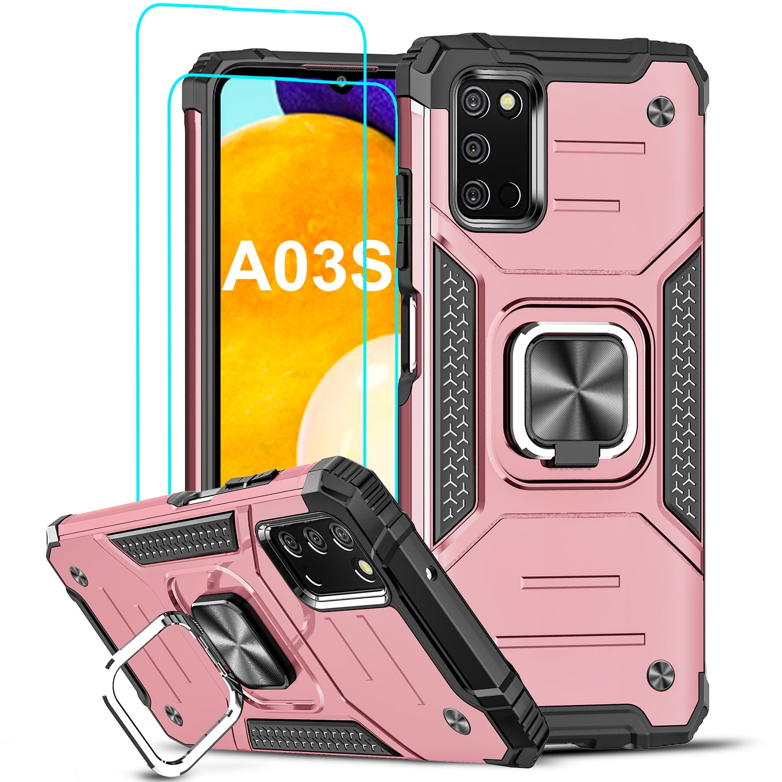 LeYi Samsung AO3S Case, Samsung Galaxy A03S Case (Not A03) with 2 x Screen Protector, Shockproof ...