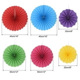 Uxcell 8"/12"/16" Paper Fans Hanging Decoration Round Fans for Birthday ...