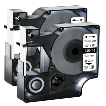 GREENCYCLE 5PK Industrial Flexible Nylon Label Tape Compatible for Dymo 18489 Black on White ...