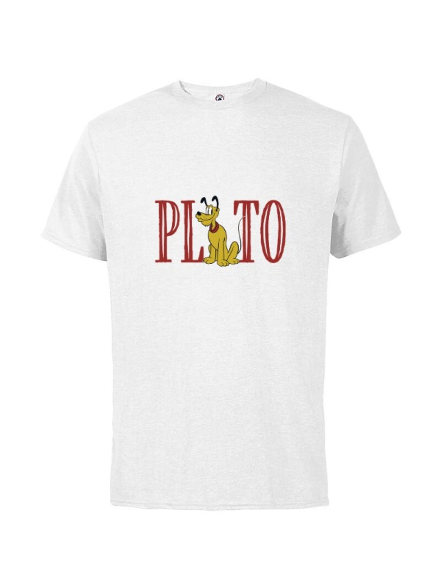 Disney Mickey and Friends Pluto Lettering Classic - Short Sleeve Cotton ...
