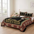Boho Architecture 3 Piece Quilt Bedding Set with 2 Pillow Shams, Folk ...
