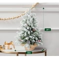Mayhihi 3ft Tabletop Christmas Tree, Snow Flocked Artificial Mini ...