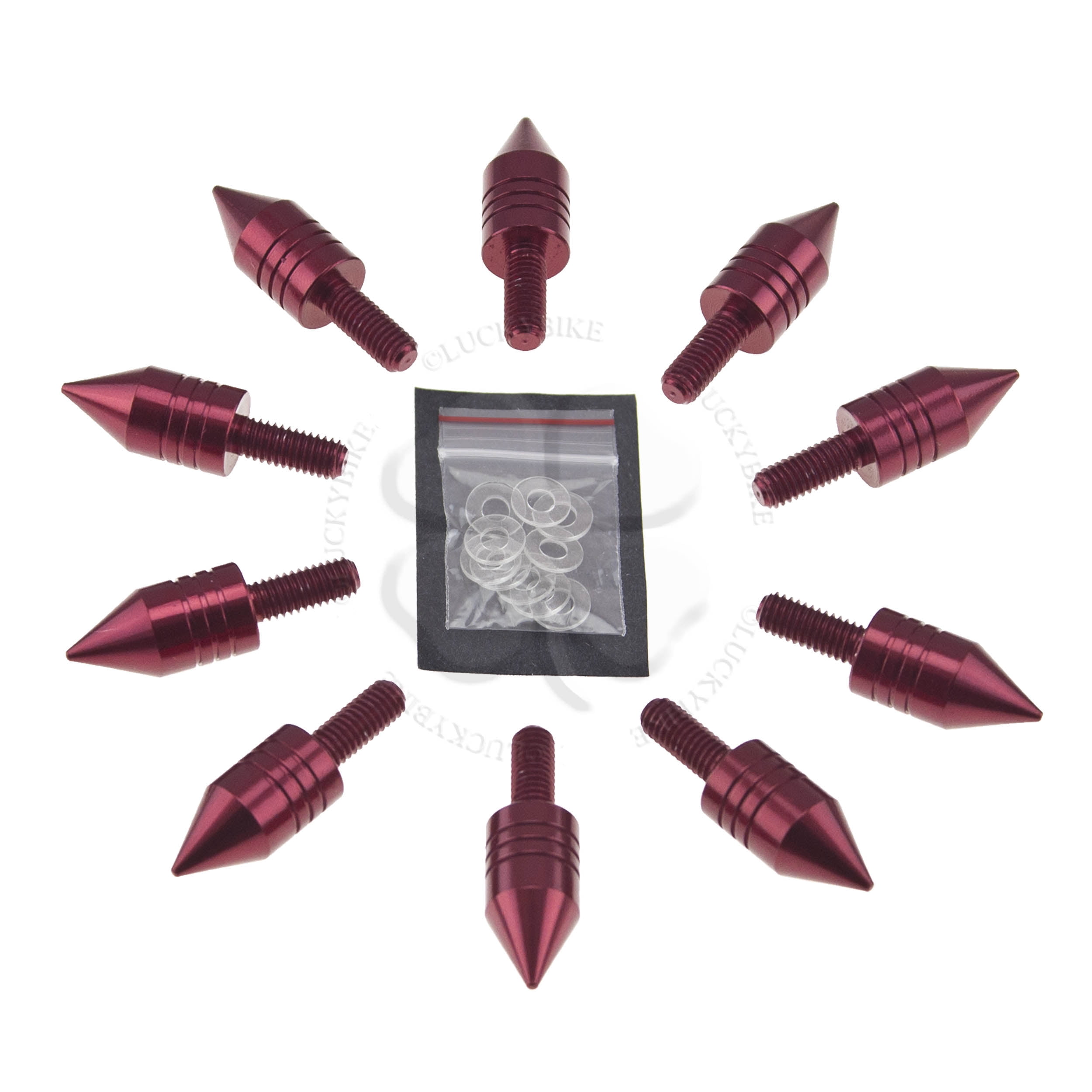 10x Windscreen Spike Bolt Kit Red CBR GSXR Stud M6 x 1.25p Wellnut ...
