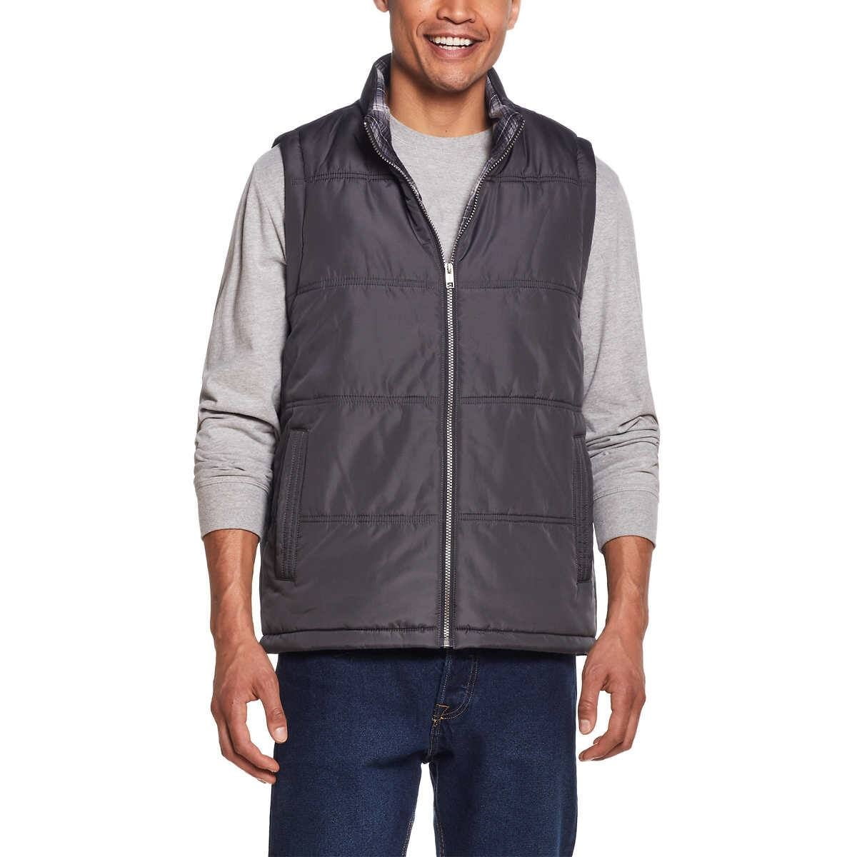 Weatherproof Vintage Men's Puffer Vest (Gray, Large) - Walmart.com