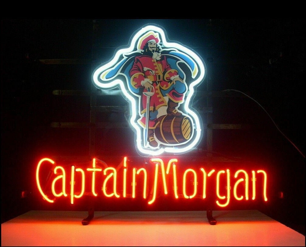 Queen Sense 20"x16" Captains Morgan Neon Sign Man Cave Handmade Neon ...
